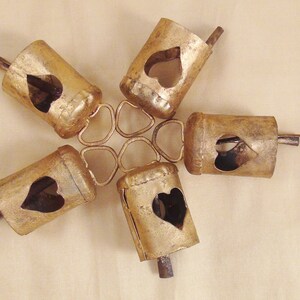 Bright GOLD Heart BELLS - Gold Bells With HEART Cutouts- 2 1/4 Inch ...