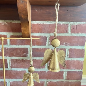 Guardian ANGEL BELLS in Rustic Gold - Stands on It's Own or Can Be Hung ...