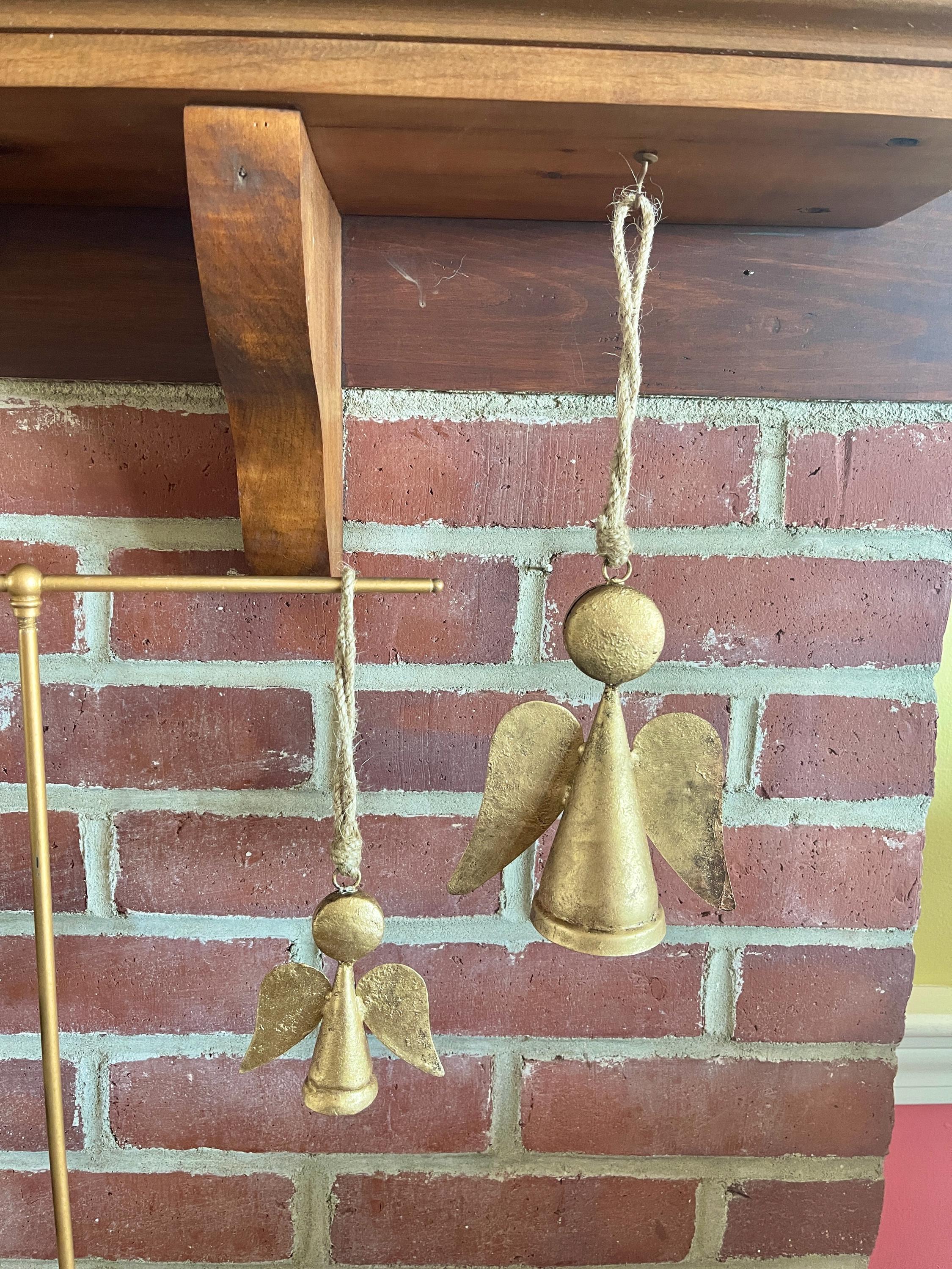 Guardian ANGEL BELLS in Rustic Gold - Stands on It's Own or Can Be Hung ...
