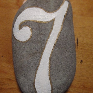 Hand Painted Numbered Rocks-numbers Zero Thru Nine-on Smooth Beach ...