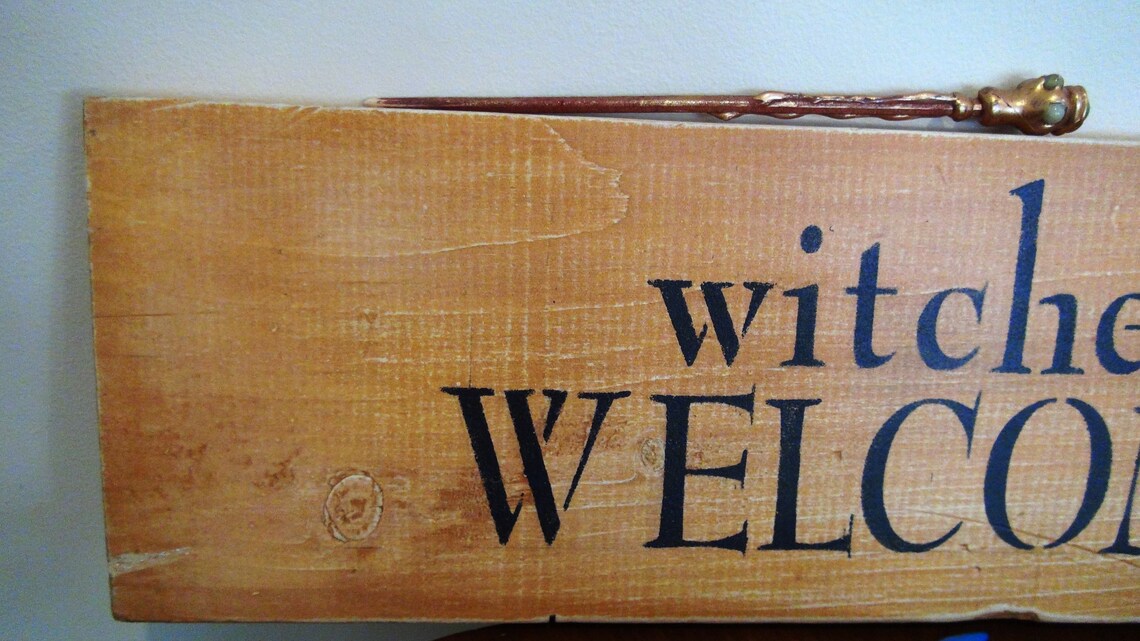 WITCHES WELCOME Sign-hand Painted Unique and Original-orange - Etsy