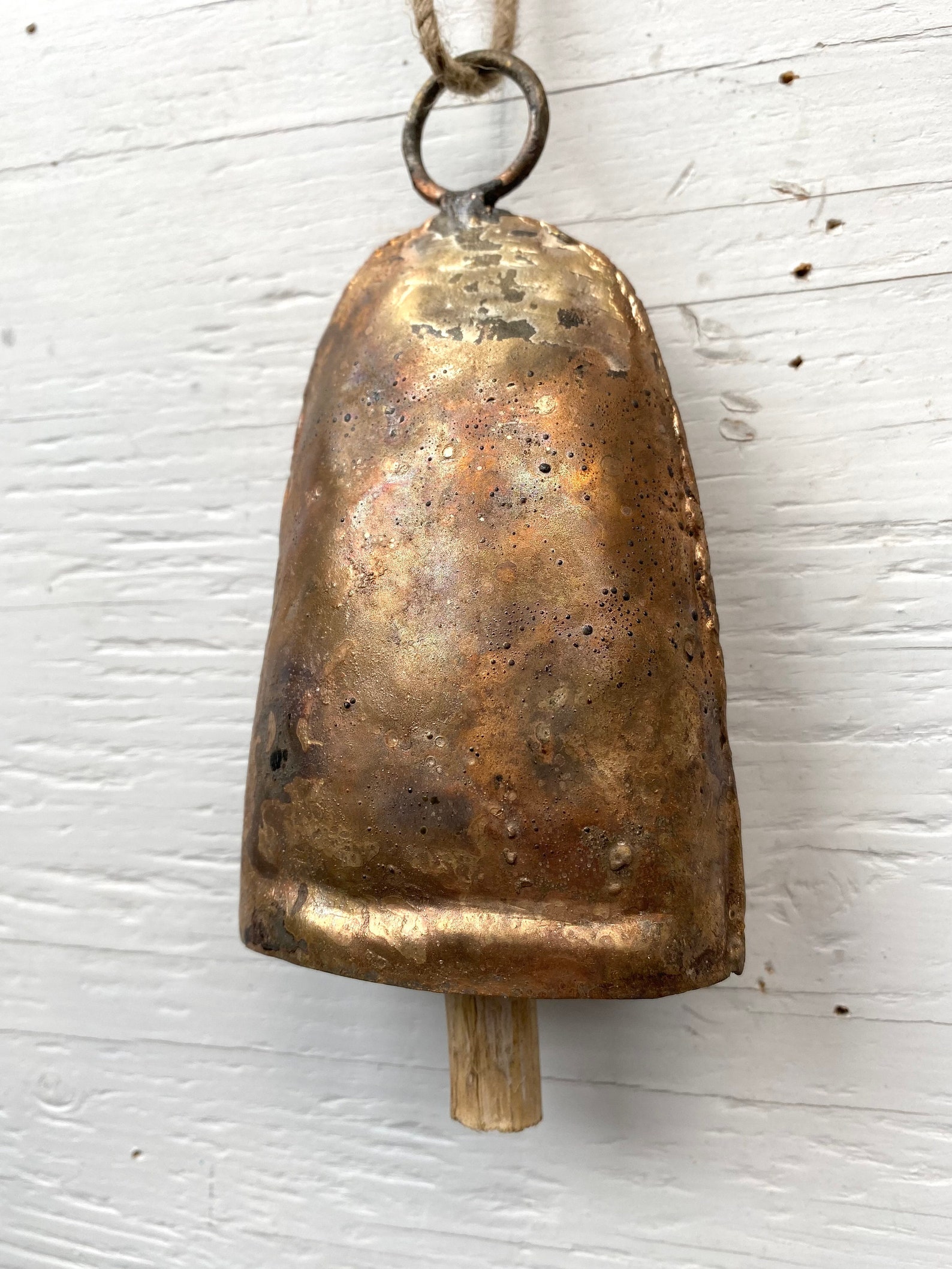 Hat Bell Rustic Gold Rough Hewn Bell With Wooden Clapper | Etsy