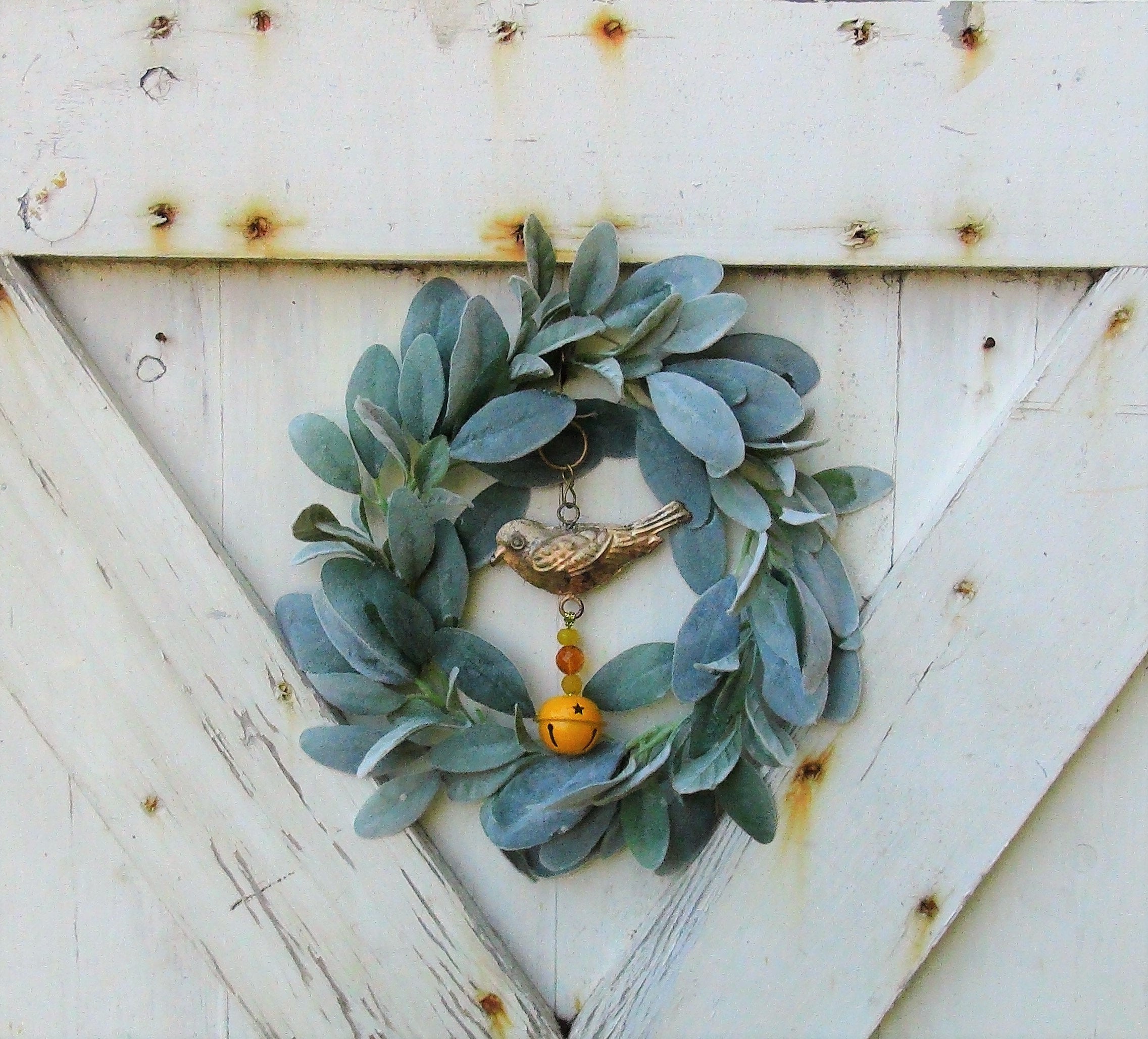 JINGLE BIRD Rustic Gold Bird With Sparkling Yellow Beads & | Etsy