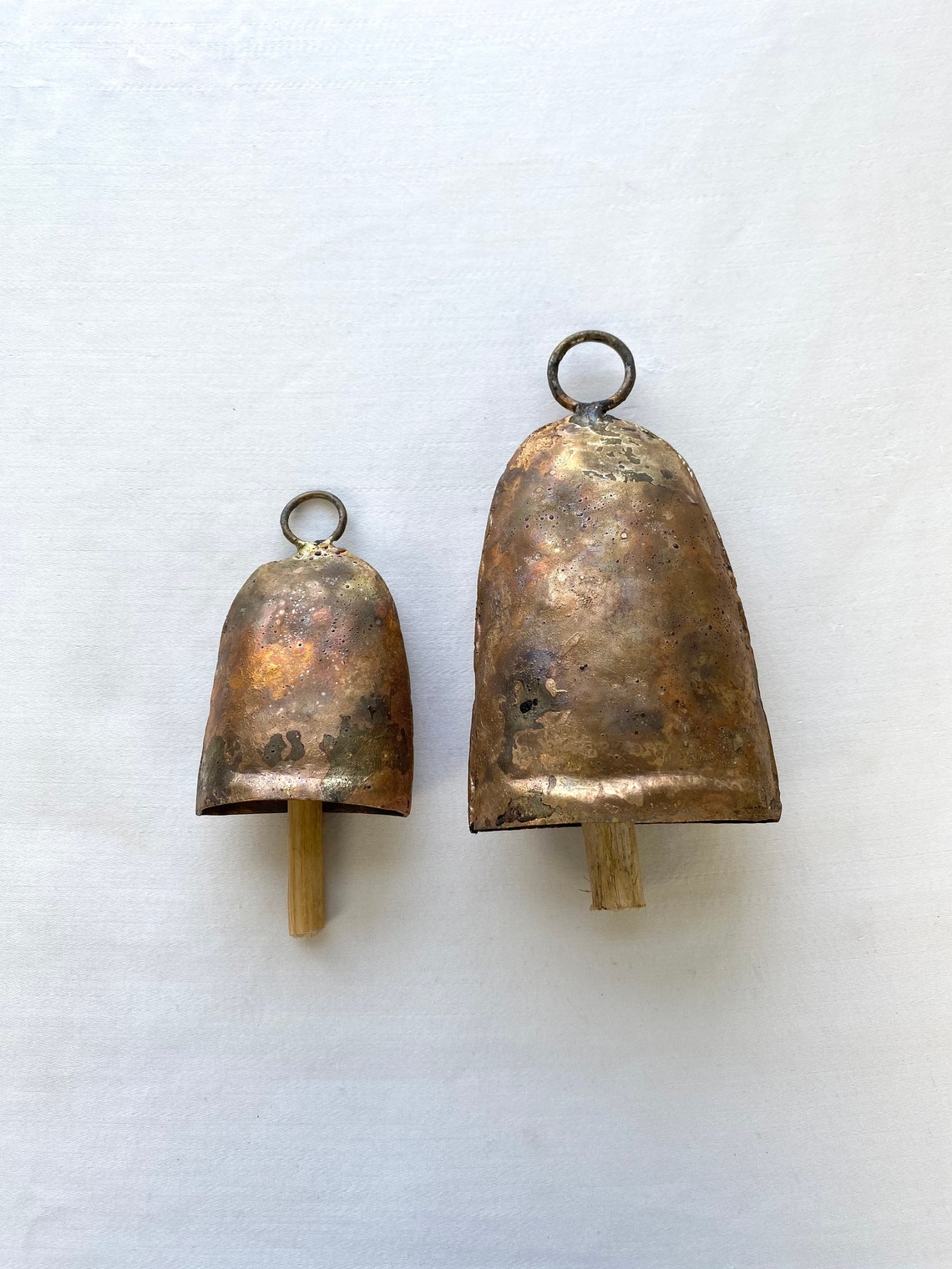 Hat Bell Rustic Gold Rough Hewn Bell With Wooden Clapper | Etsy