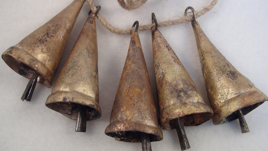 VINTAGE NOAH Bells Set of 3 or More Rustic Gold 3 - Etsy