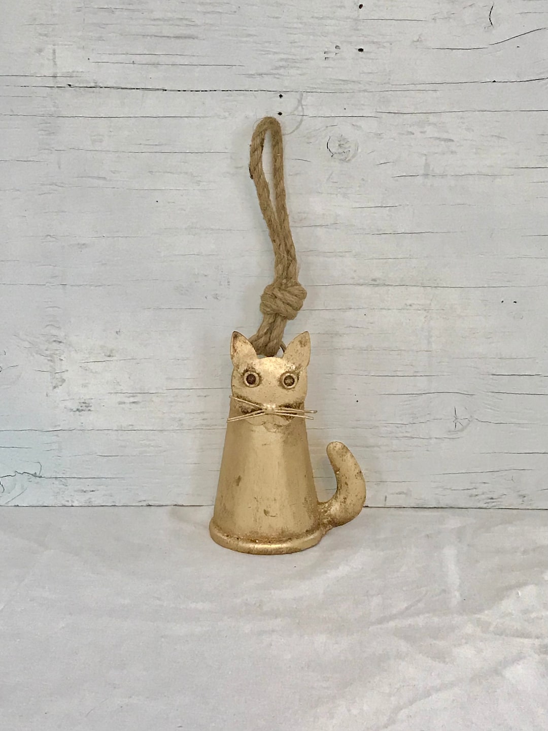 Mr. Meowsur CAT BELL in Gold Rustic Farmhouse Style - Adorable Ringing ...