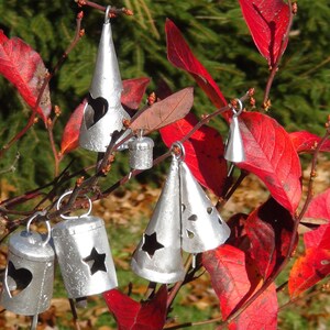 SILVER Bells-variety of 7 Sample Silver Chrome Bells W/ Hearts, Stars ...