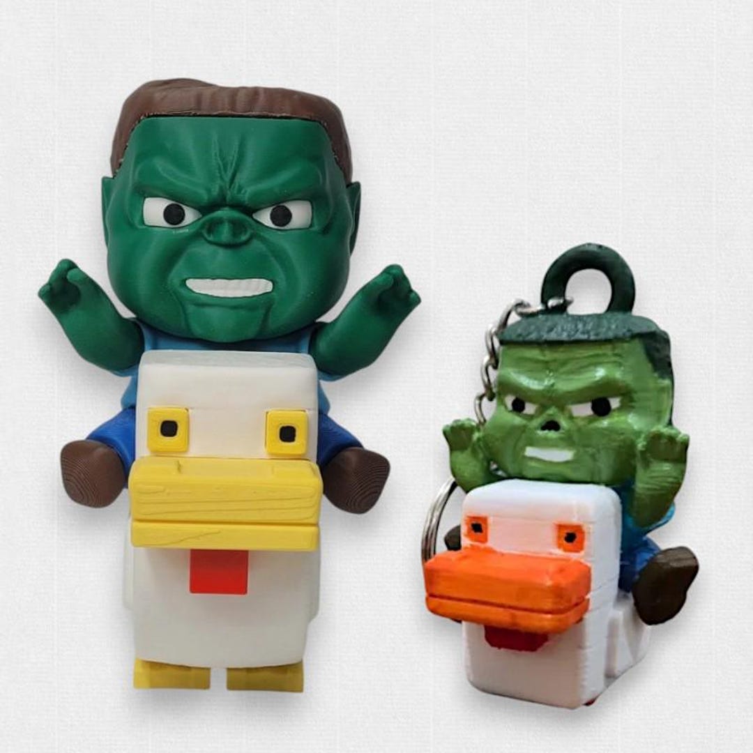 Minecraft Chicken Jockey Figure Keychain, Baby Zombie Riding Chicken ...