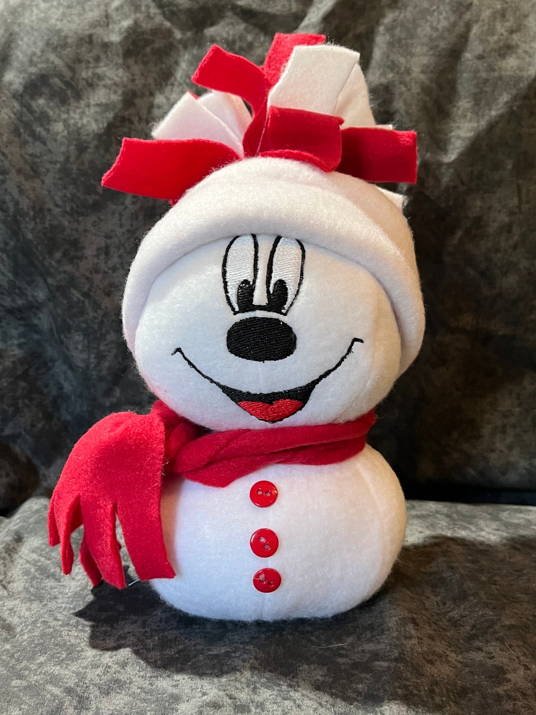 Mickey/minnie Mouse Character Inspired Embroidered Keepsake Snowman ...