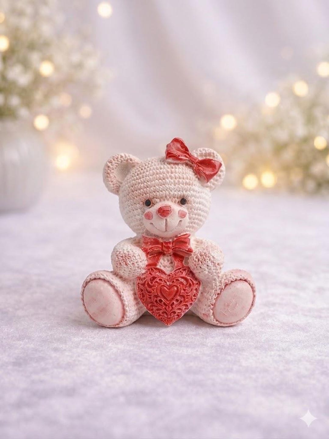 Handmade Plaster Teddy Bear Decor - Etsy