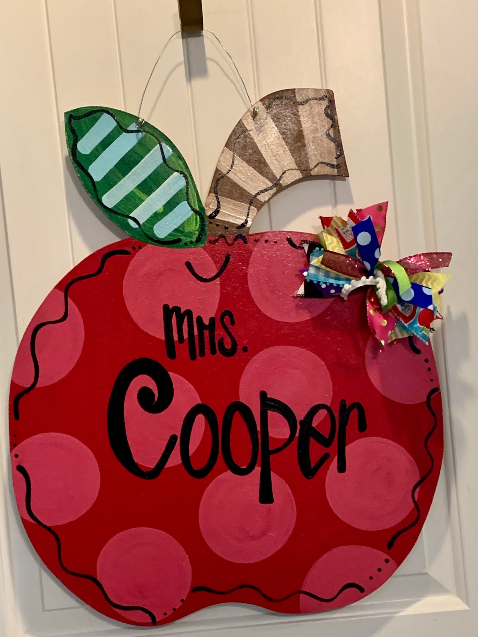 Teacher Door Hanger Apple | Etsy