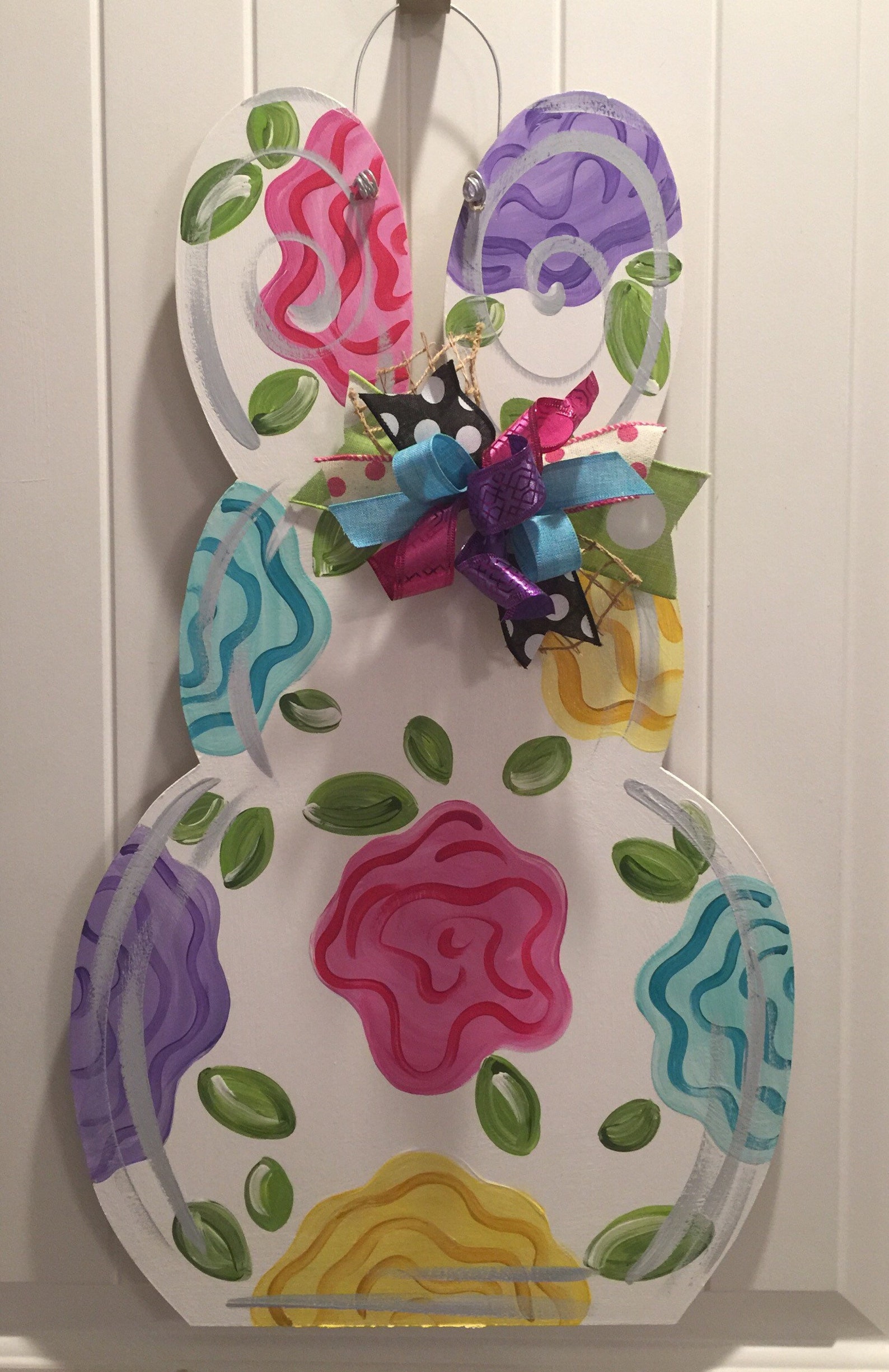 Easter Bunny Door Hanger ...beautiful Floral Door Hanger - Etsy