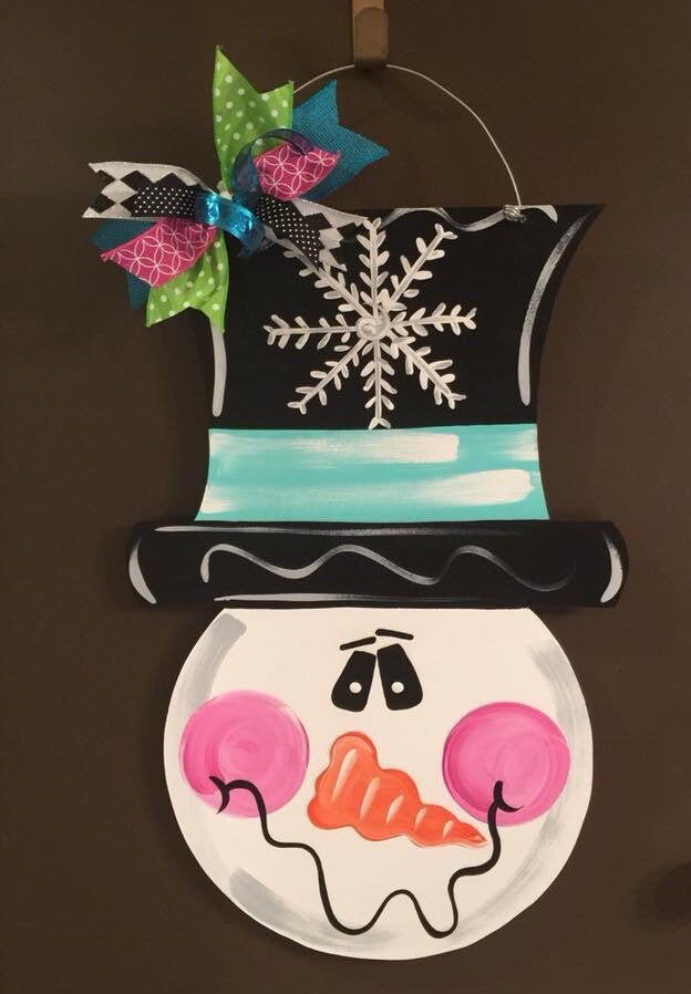 Snowman Door Hanger Winter Door Hanger | Etsy