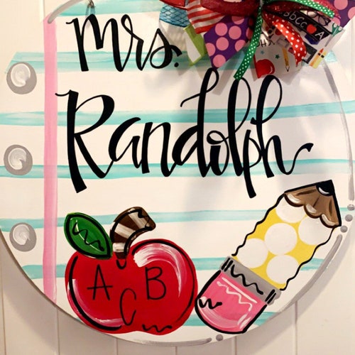 Back to School Notebook Paper Door Hanger Personalized Teacher - Etsy