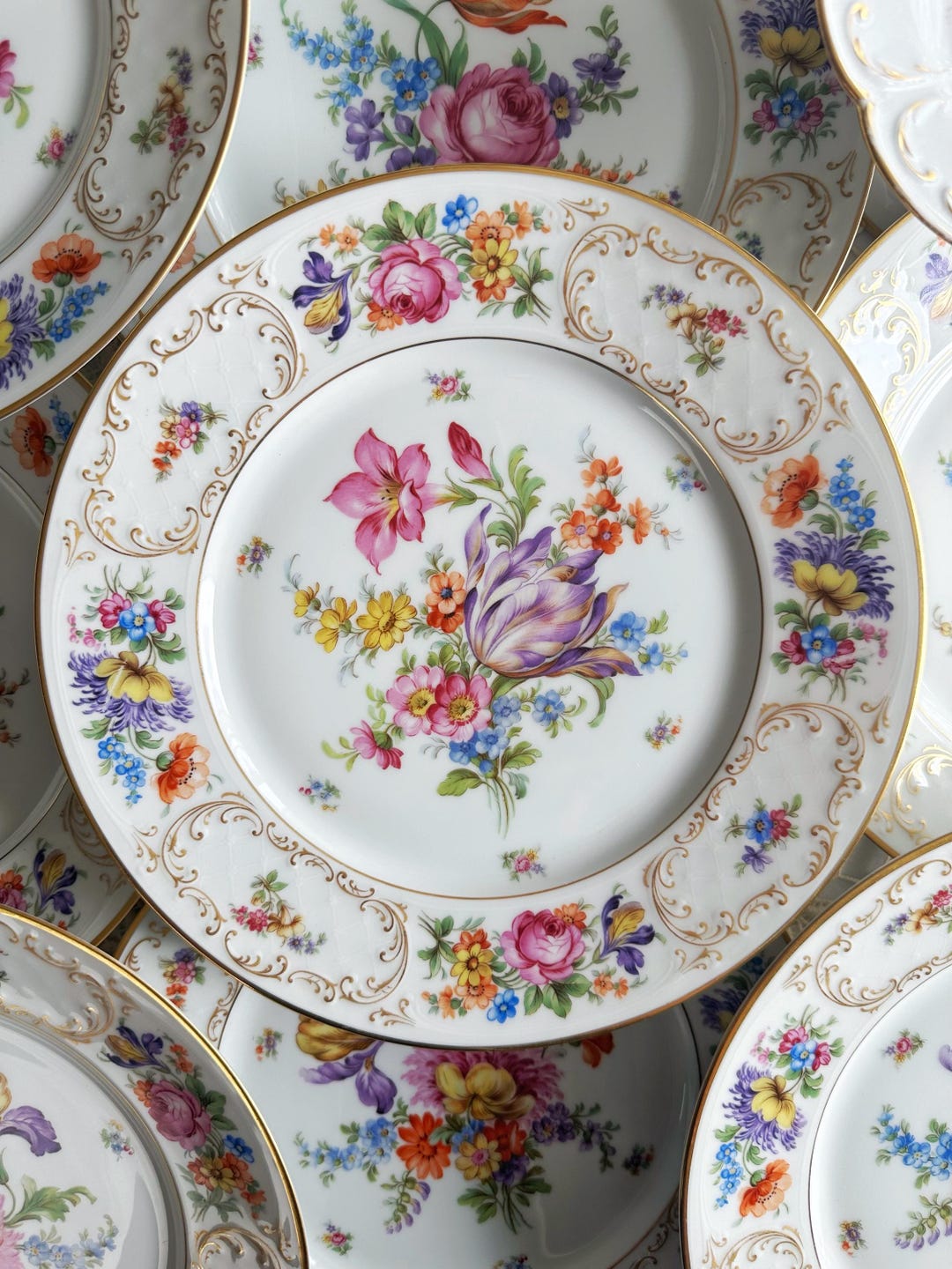 Tirschenreuth Schumann Dresden Flower Pattern #4326 Bavarian Dinner ...