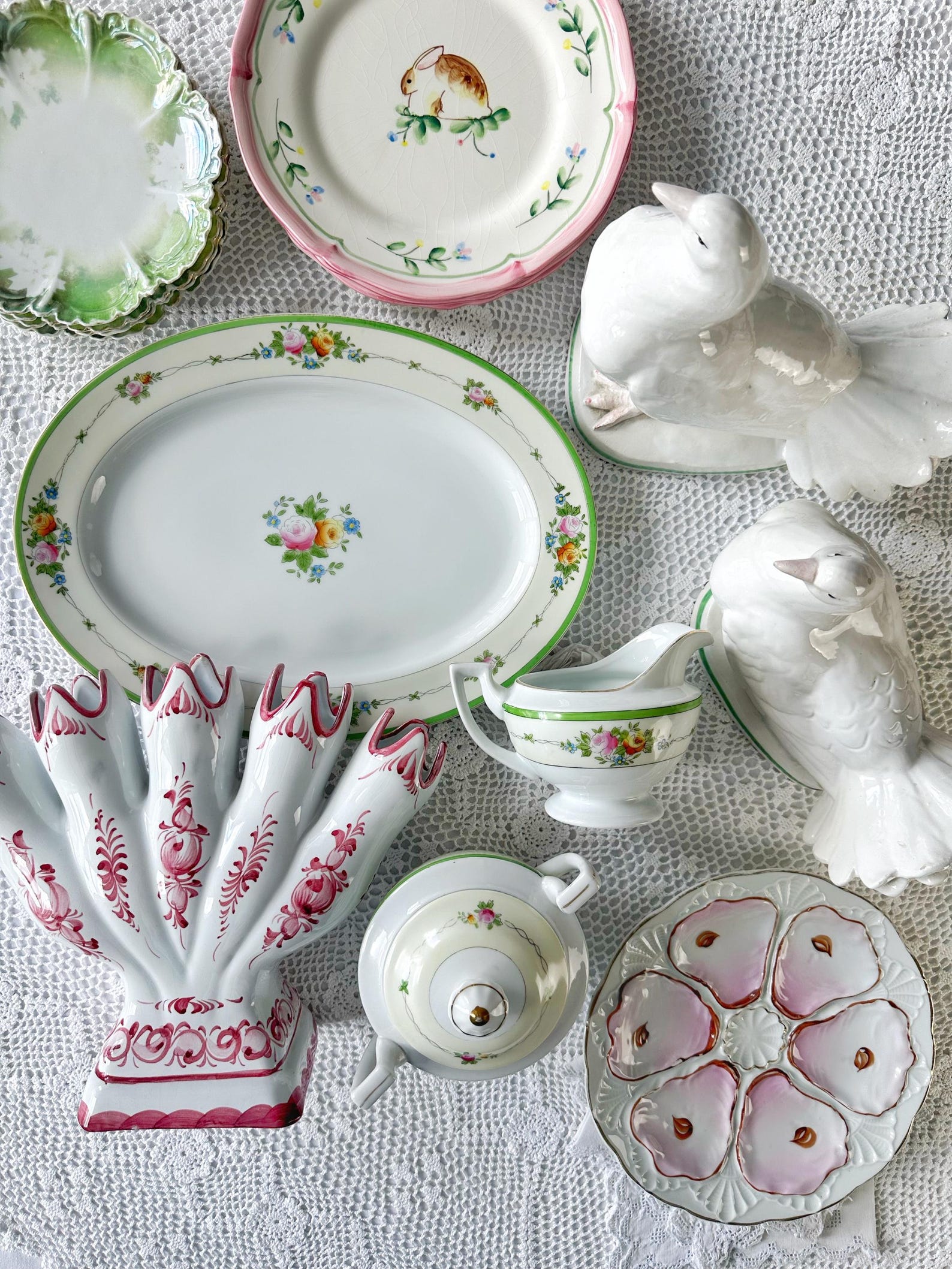 Vintage Doves AB Italy White Pottery Bird Set - Etsy