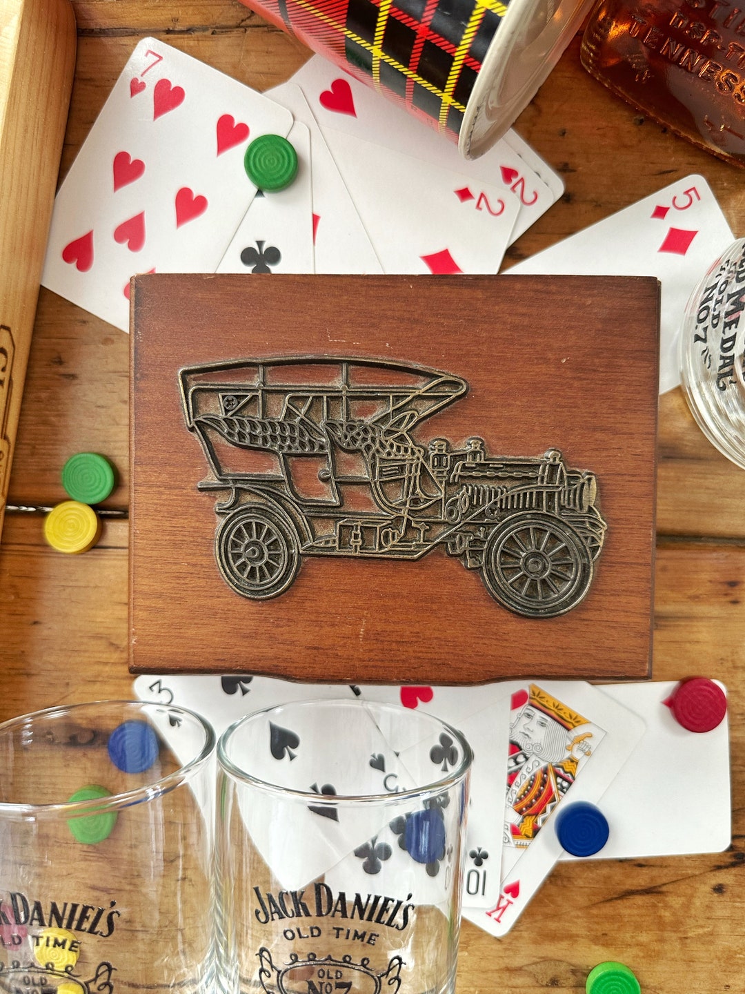 Vintage Classic Car Wooden Playing Card Set - Etsy