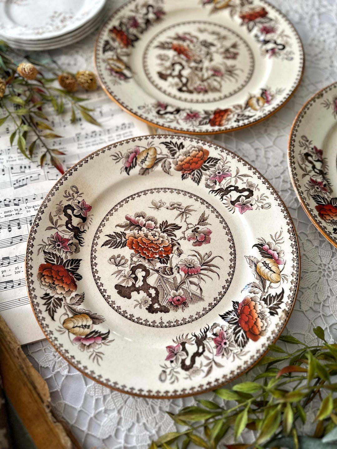 Antique Transferware Wedgwood Brown Transferware Bullfinch Brown 1880’s ...