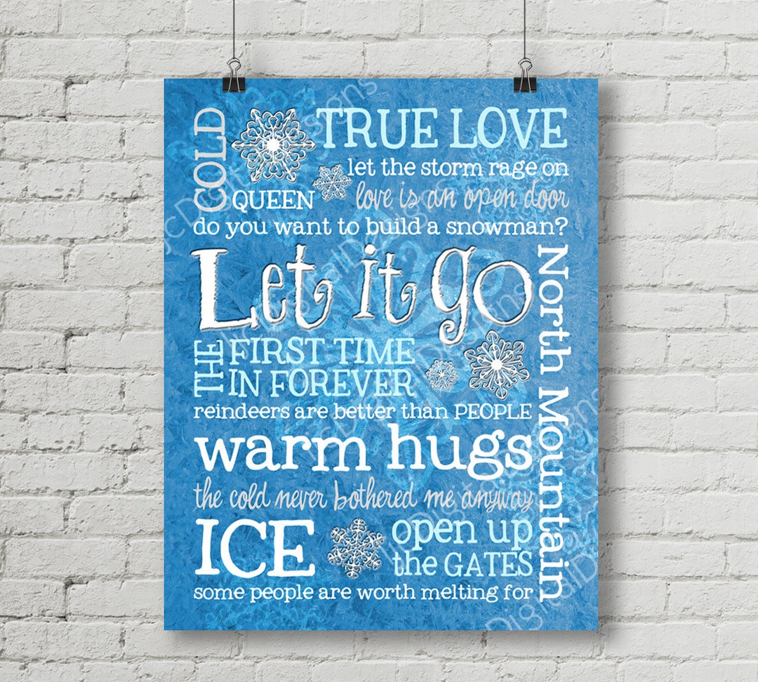 Frozen Inspired Fan Art Subway Art Printable Digital Poster Decoration ...