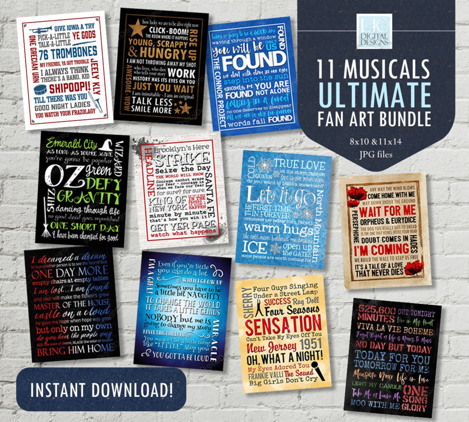 HUGE Printable Set Broadway Musical Quotes Word Art Poster - Etsy