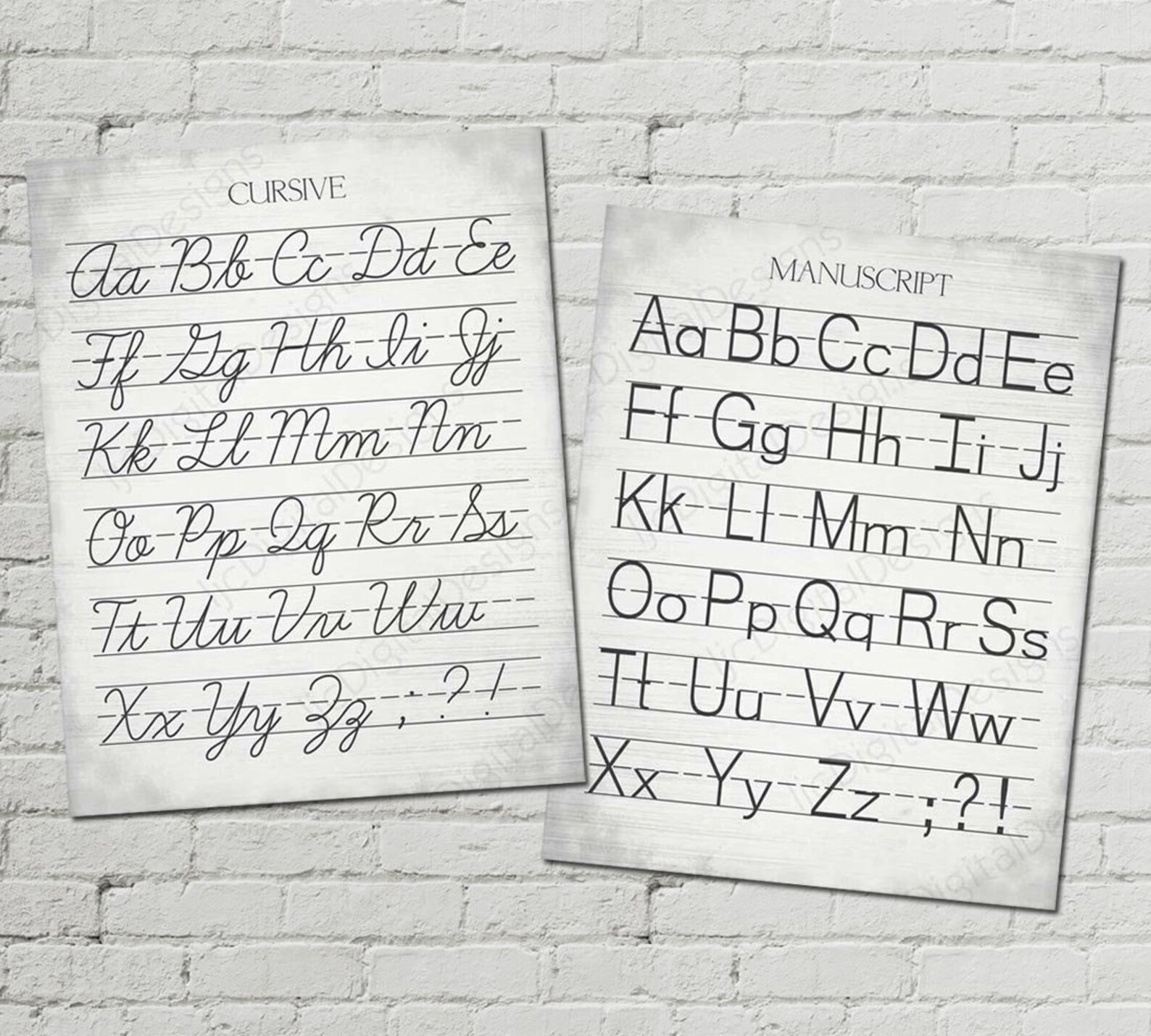 Vintage Farmhouse Alphabet Classroom Poster Digital Word Art | Etsy