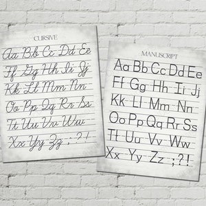 Vintage Farmhouse Alphabet Classroom Poster Digital Word Art 16x20 ...