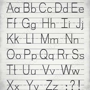 Vintage Farmhouse Alphabet Classroom Poster Digital Word Art 16x20 ...