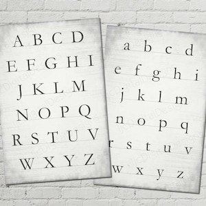 Farmhouse Alphabet Vintage Poster Sign Printable Digital Word Art 24x36 ...