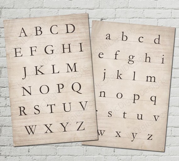 Farmhouse Alphabet Vintage Poster Sign Printable Digital Word | Etsy