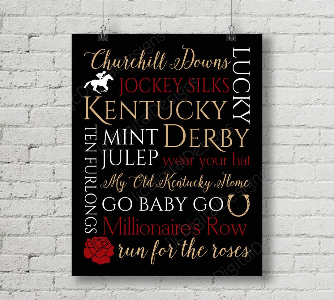 Kentucky Derby Digital Printable Subway Art Decoration Poster Sign ...