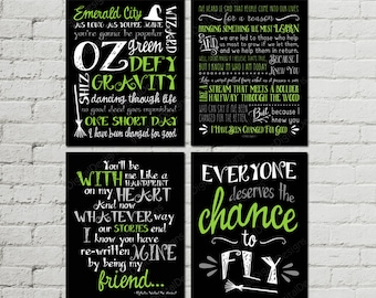 Printable Wicked Musical Quotes Digital Subway Art Typography | Etsy