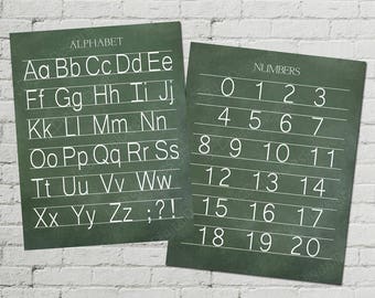 Vintage Farmhouse Alphabet Classroom Poster Digital Word Art | Etsy