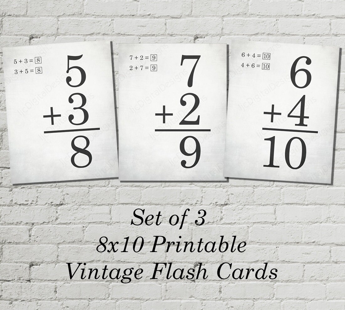 Art & Collectibles Prints Addition Numbers 8x10 INSTANT DOWNLOAD ...