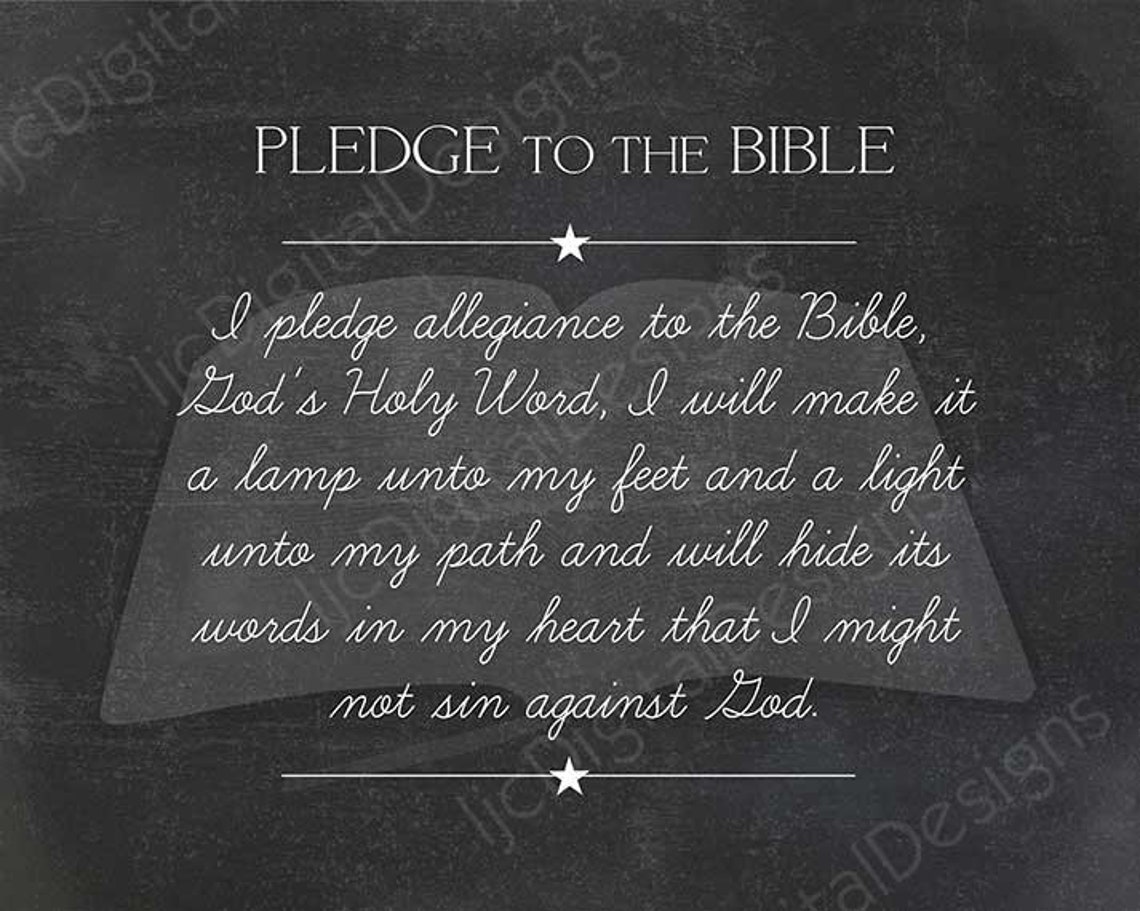 Pledge of Allegiance Pledge to the Bible Pledge Christian - Etsy