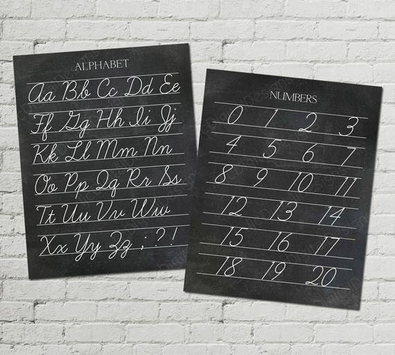 Chalkboard Cursive Alphabet