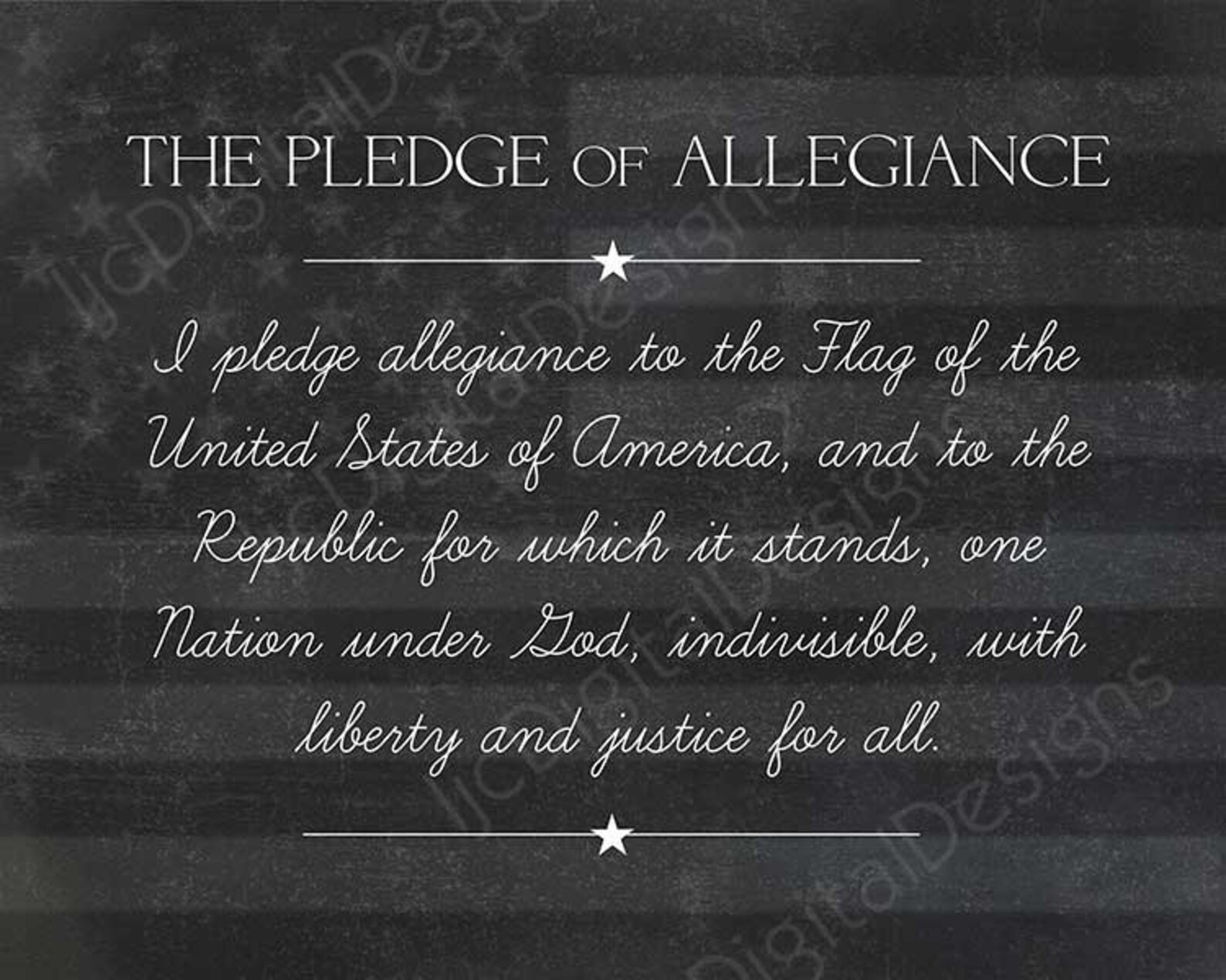 Pledge of Allegiance Pledge to the Bible Pledge Christian - Etsy