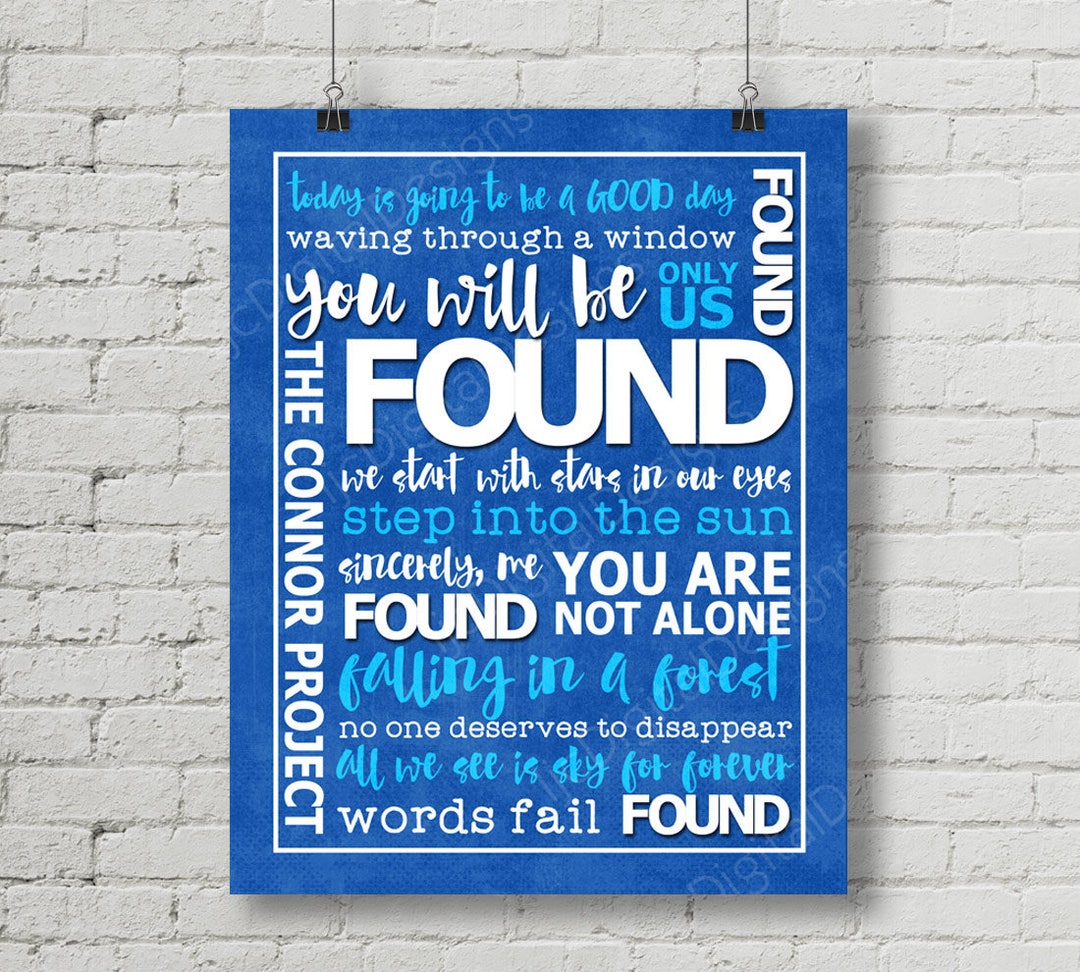 Dear Evan Hansen Inspired Fan Art, Printable Musical Quote, Subway Art ...