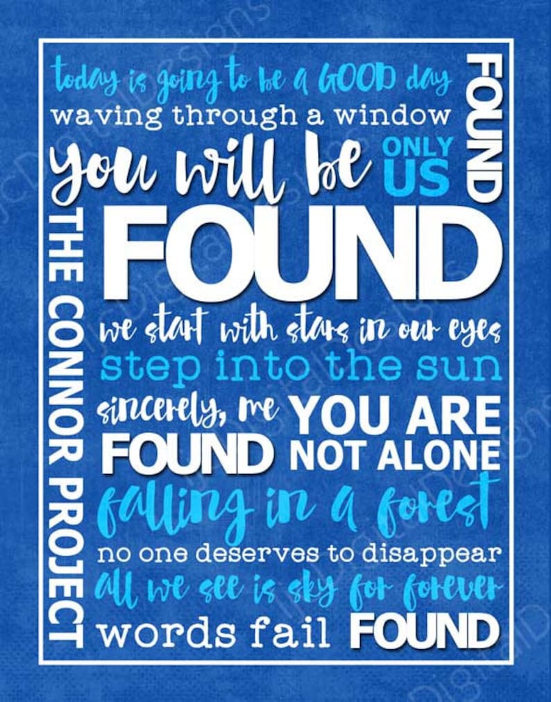 Dear Evan Hansen Inspired Fan Art Printable Musical Quote - Etsy