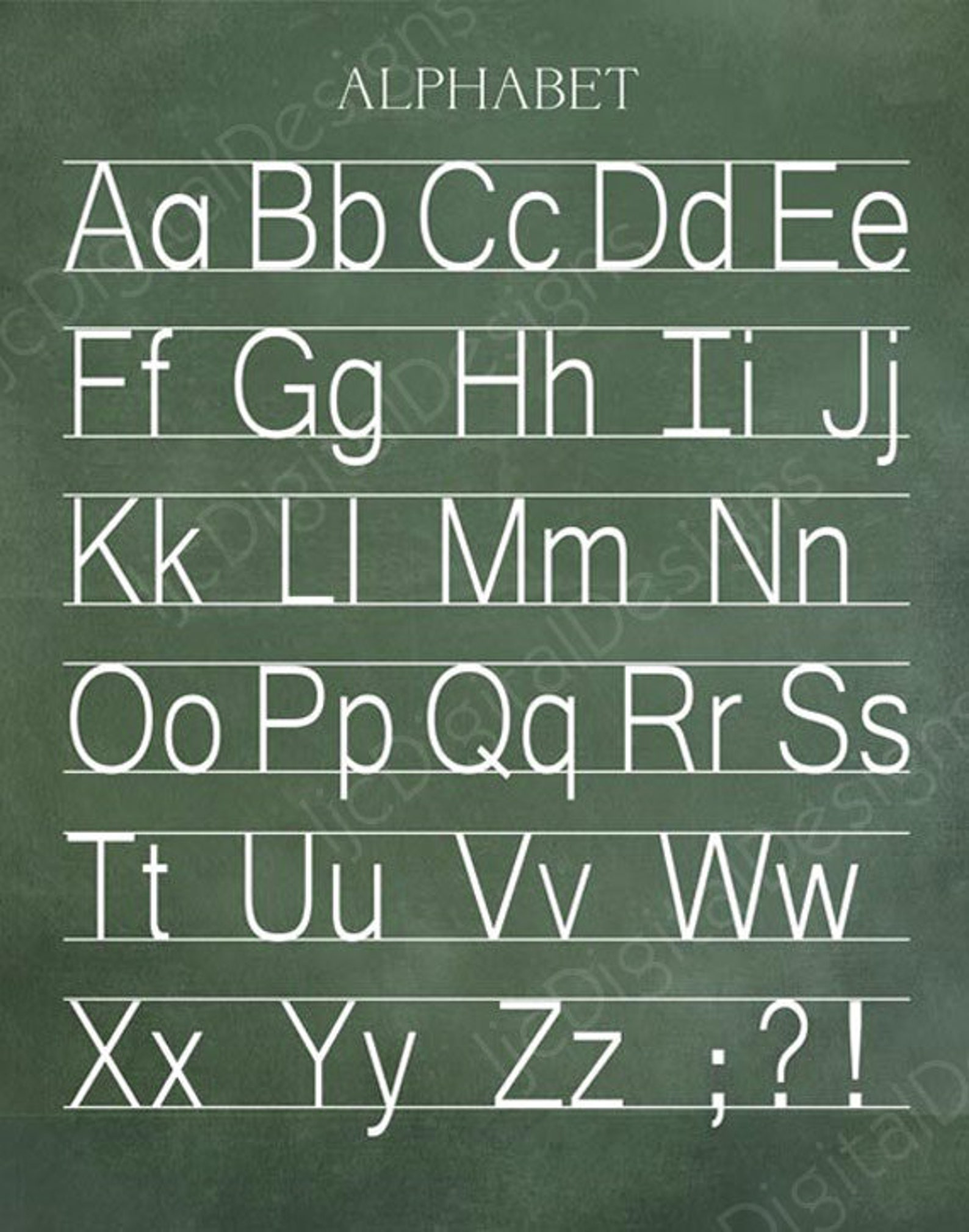 Printable Vintage Green Alphabet and Numbers Classroom | Etsy