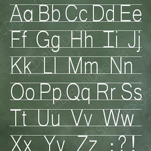 Printable Vintage Green Alphabet and Numbers Classroom Homeschool ...