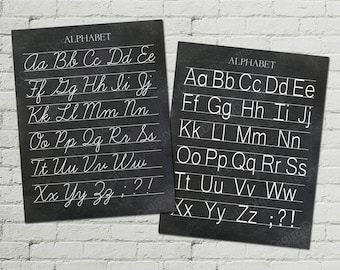 Vintage Farmhouse Alphabet Classroom Poster Digital Word Art | Etsy