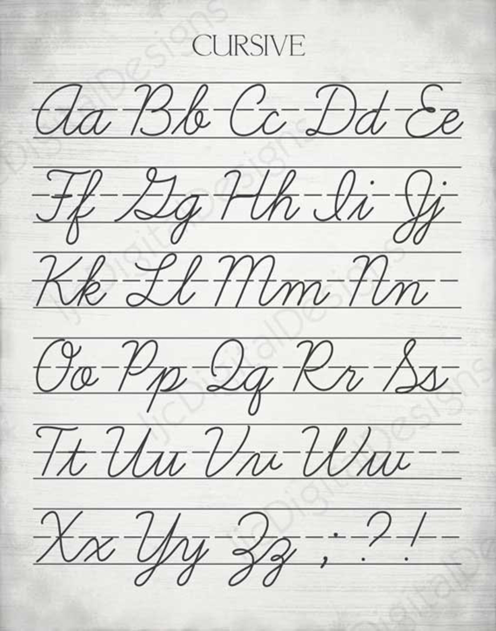 Vintage Farmhouse Alphabet Classroom Poster Digital Word Art | Etsy