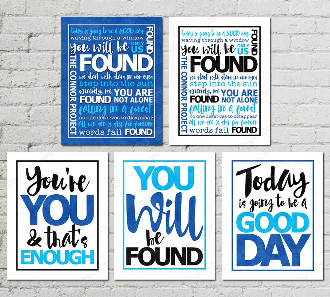 Dear Evan Hansen Inspired Fan Art Bundle Set, Printable Broadway ...