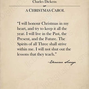 Printable Book Page Wall Art, Dickens Quote, A Christmas Carol, Vintage ...