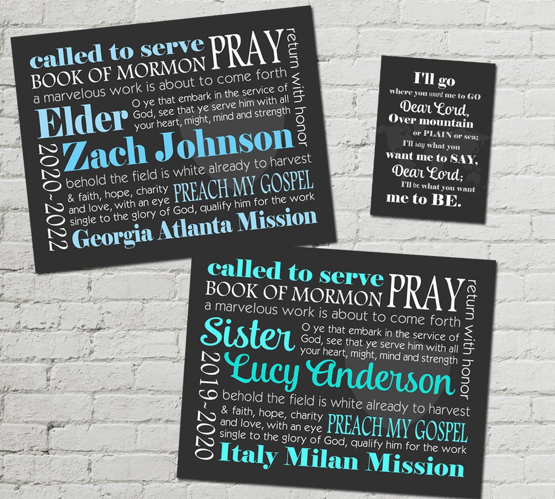Custom Personalized LDS Missionary Gift Poster Printable Wall Art 11x14 ...