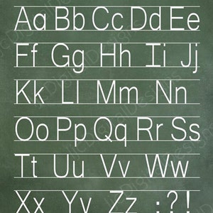 Vintage Alphabet Manuscript Print Classroom Poster Digital Chalkboard ...