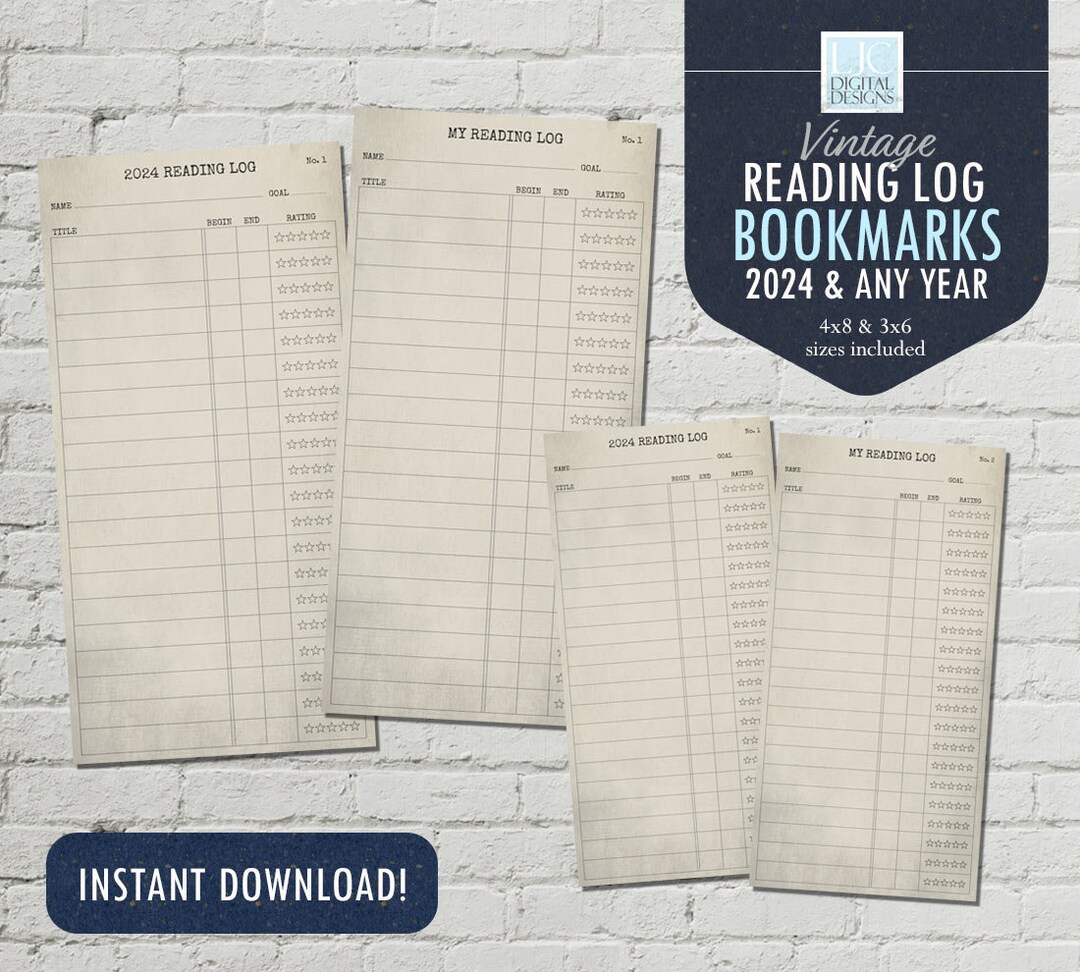 Printable Reading Log Bookmark | Library Card Bookmark | Reading List ...