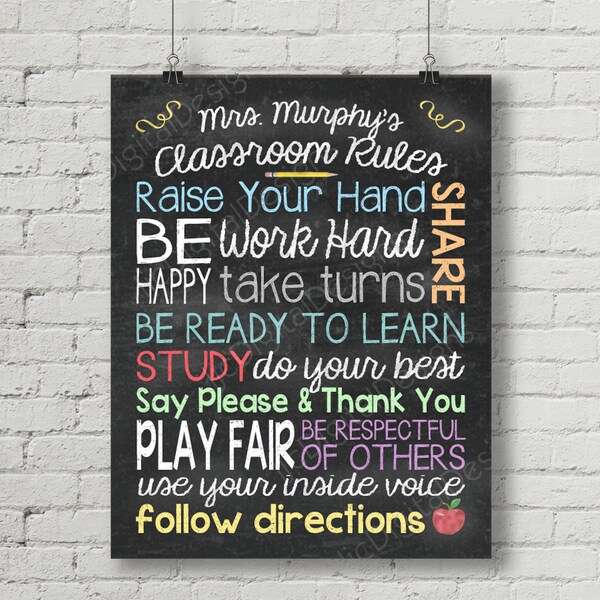 Chalkboard Rules - Etsy