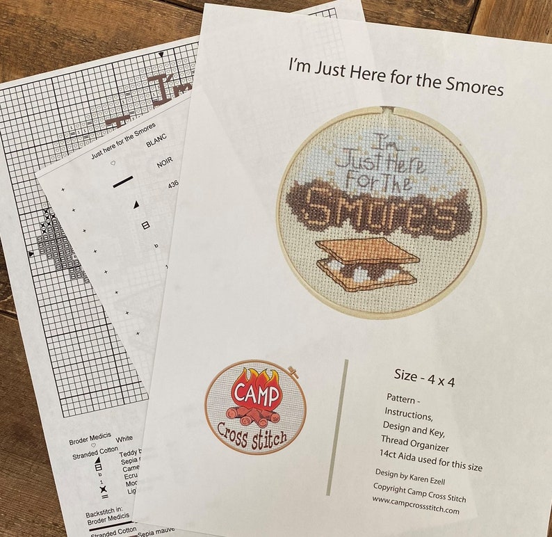 PDF PATTERN I'm Just Here for the Smore's 4x4 - Etsy