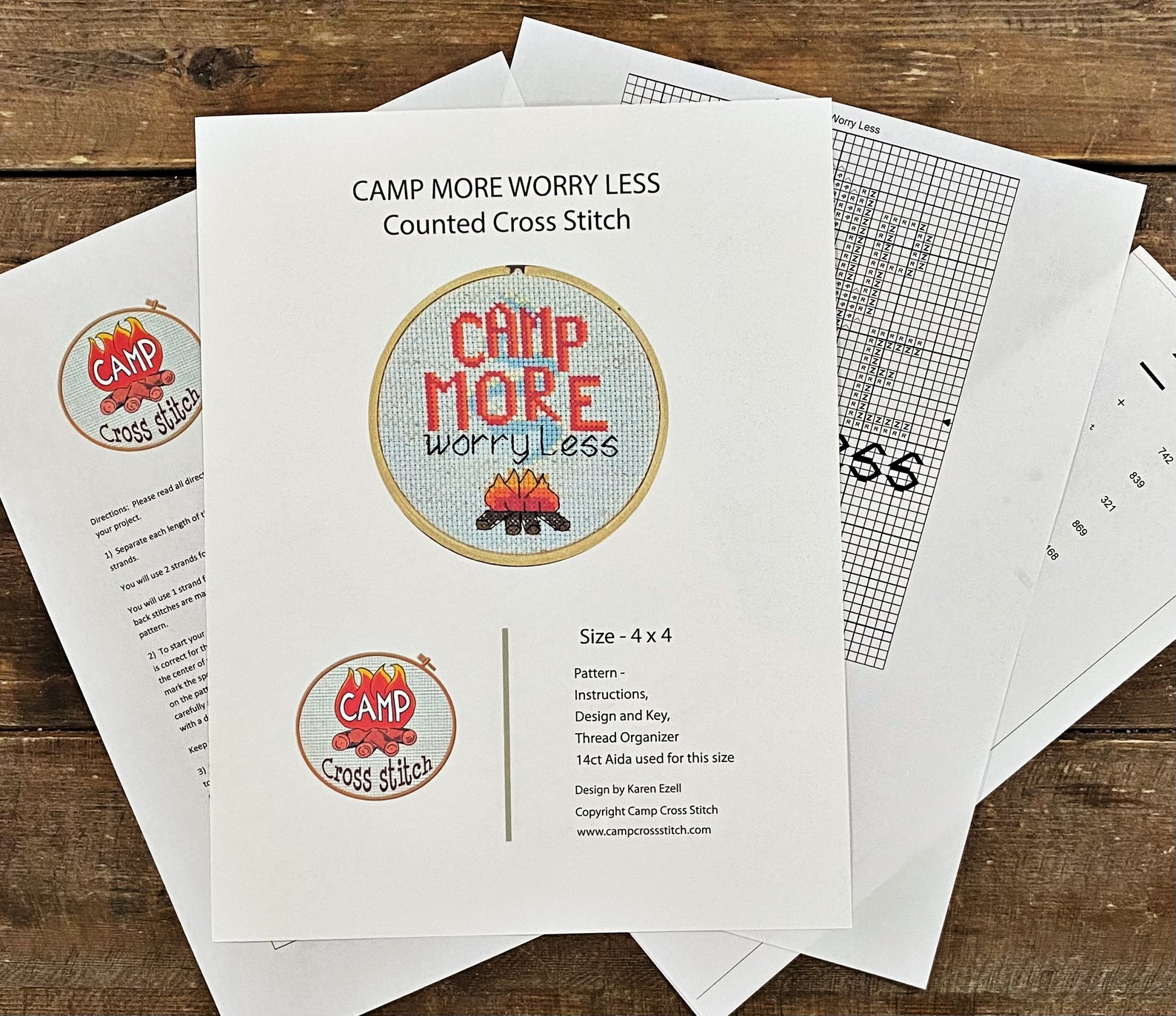 KIT - Camp More Worry Less - 4x4 - Kits Comes With Hoop, Fabric ...